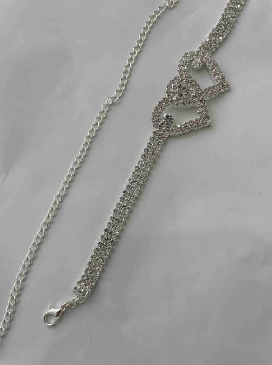 Double Heart Rhinestone Leg Ring