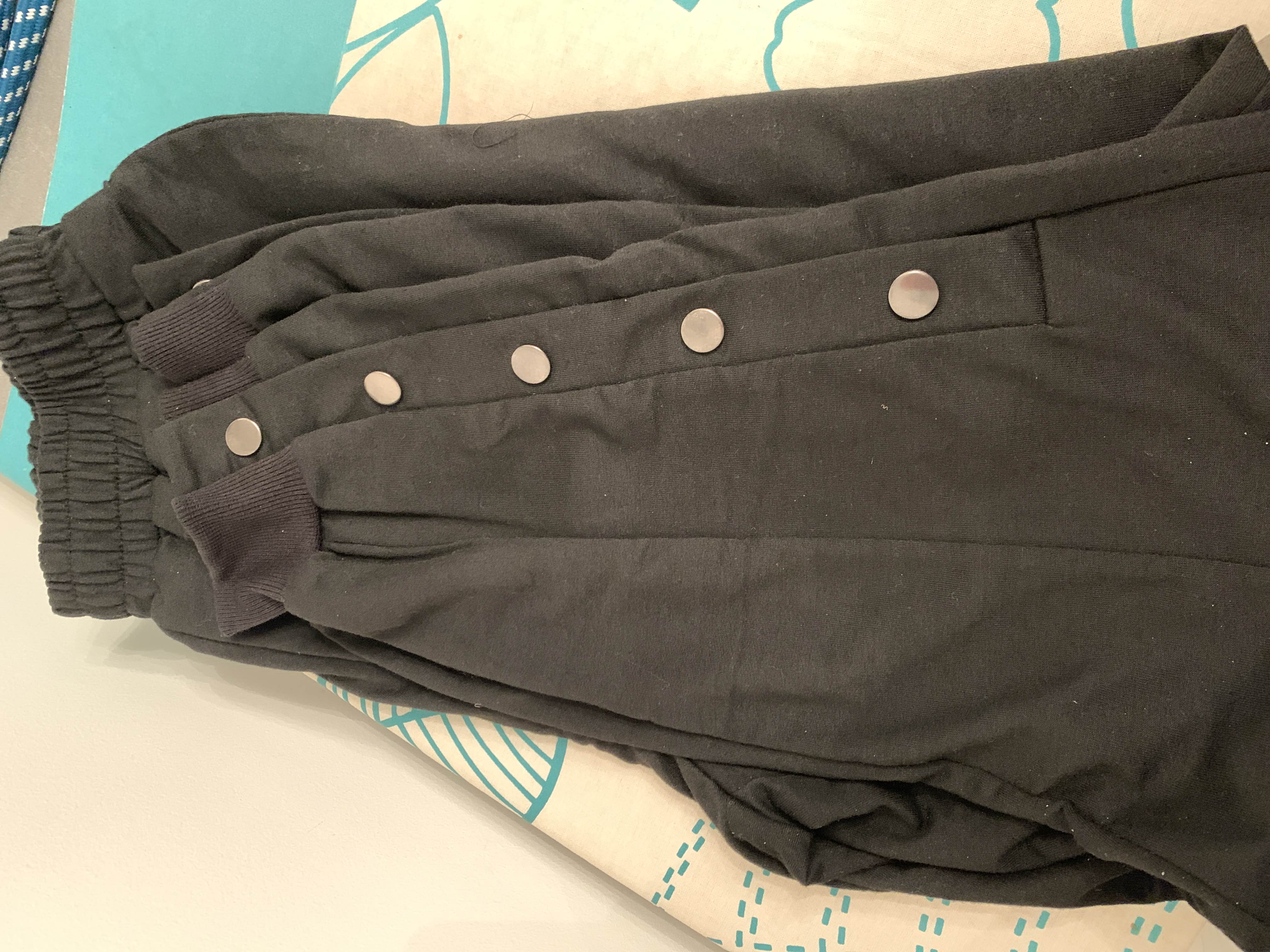 High Waist Button Pocket Design Sweatpants