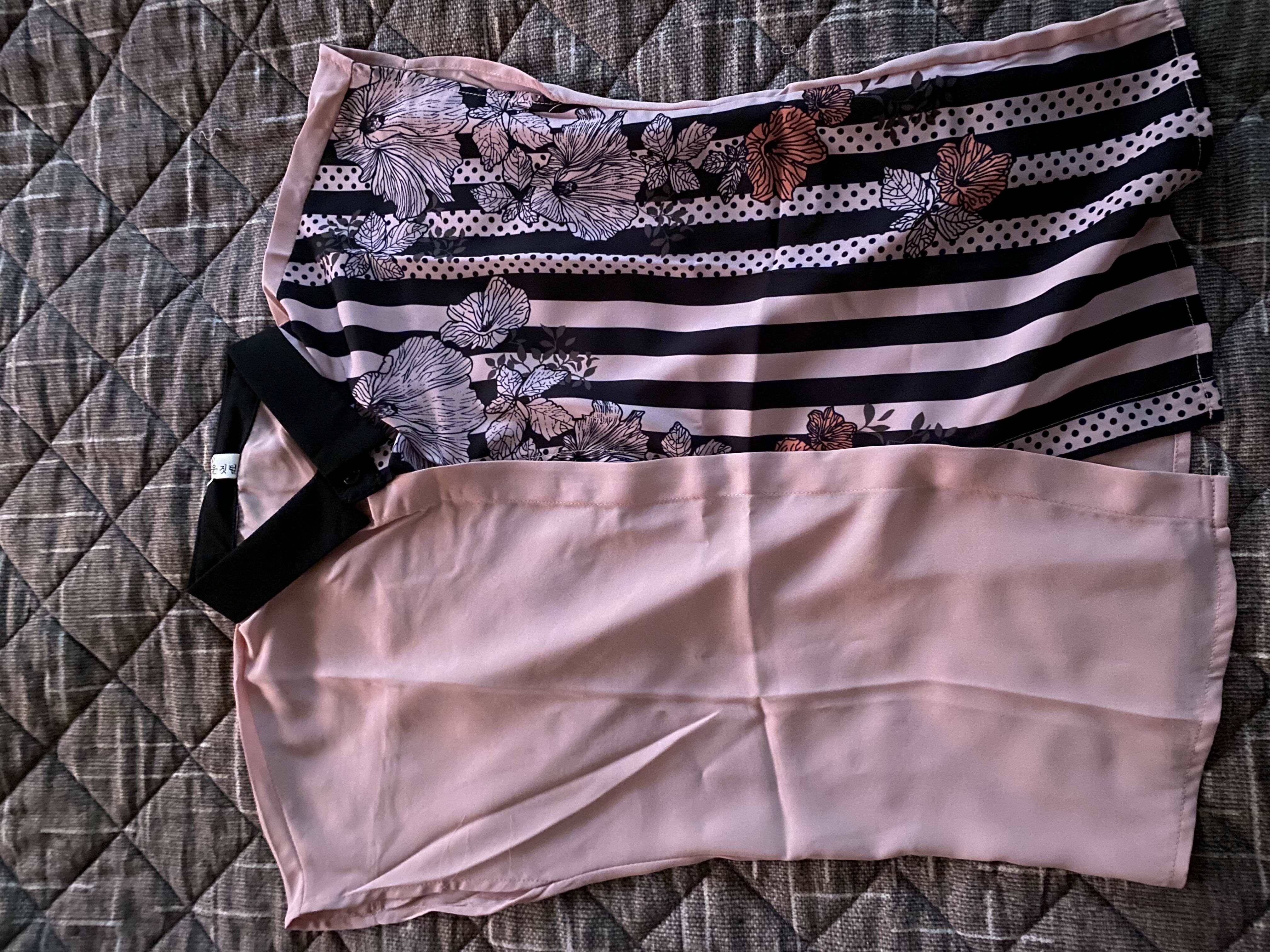 Floral Striped Print Colorblock Shirt