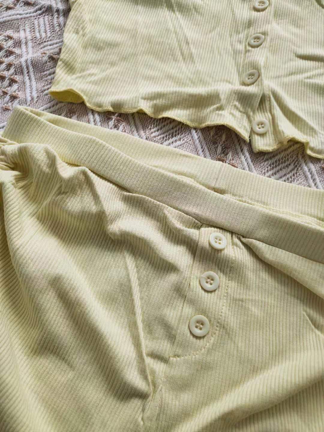 Frill Hem Buttoned Drawstring Cami Sets