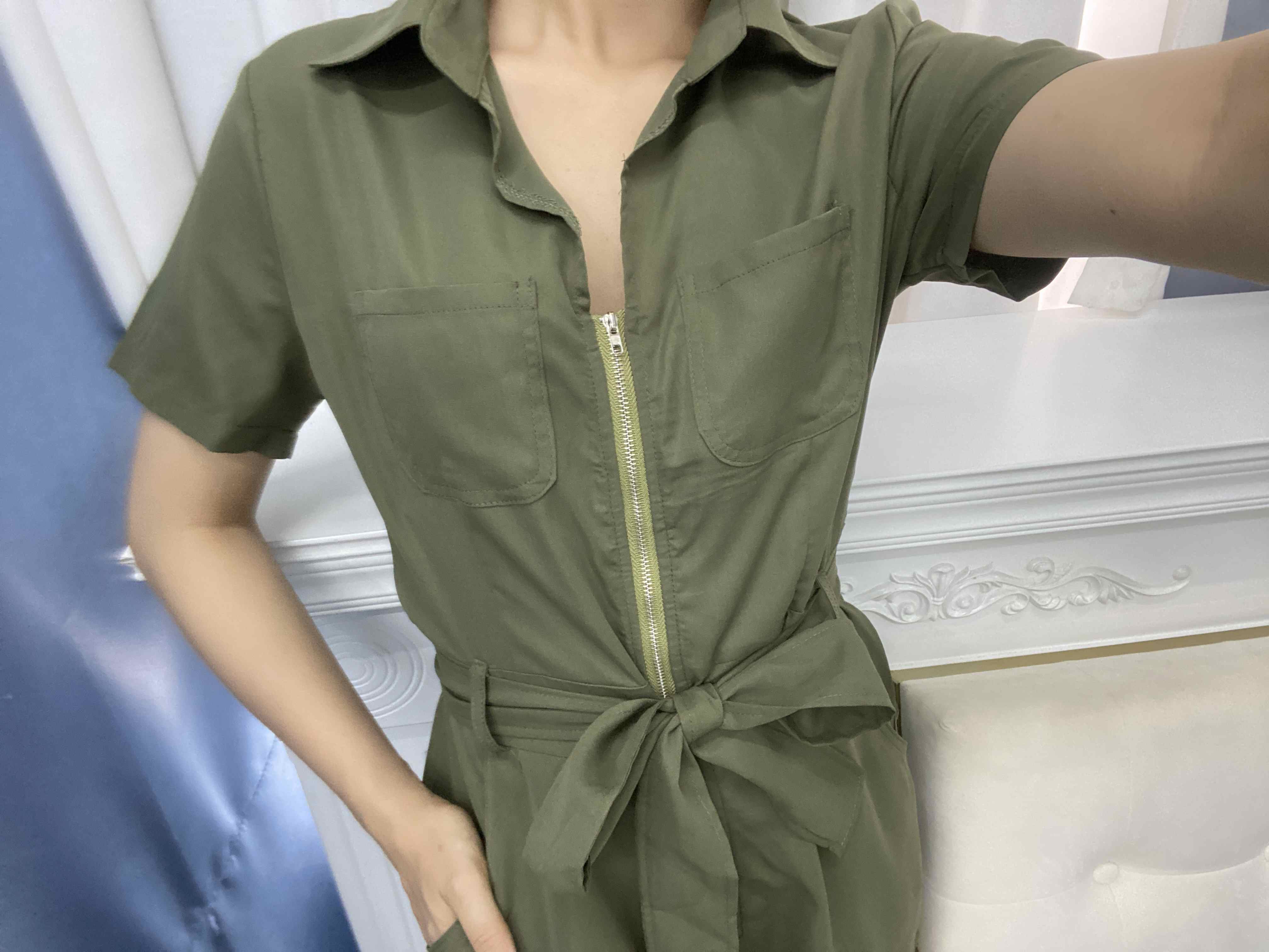 Letter Print Colorblock Pocket Design Cargo Romper