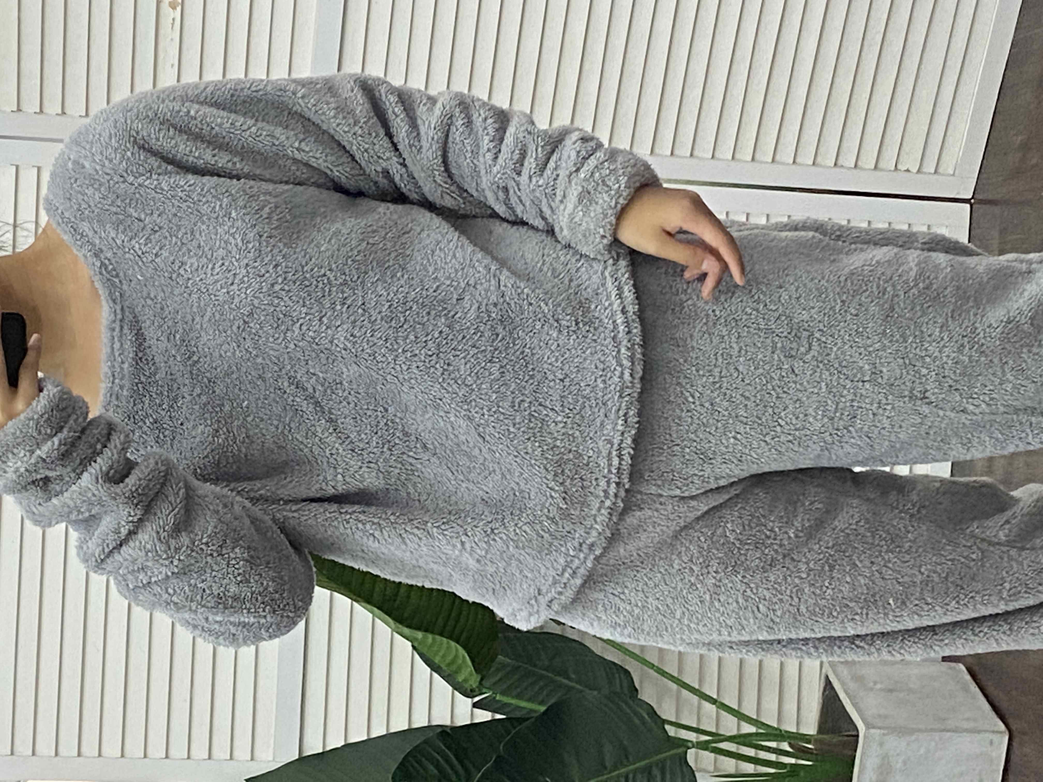 Long Sleeve Fluffy Pajamas Set