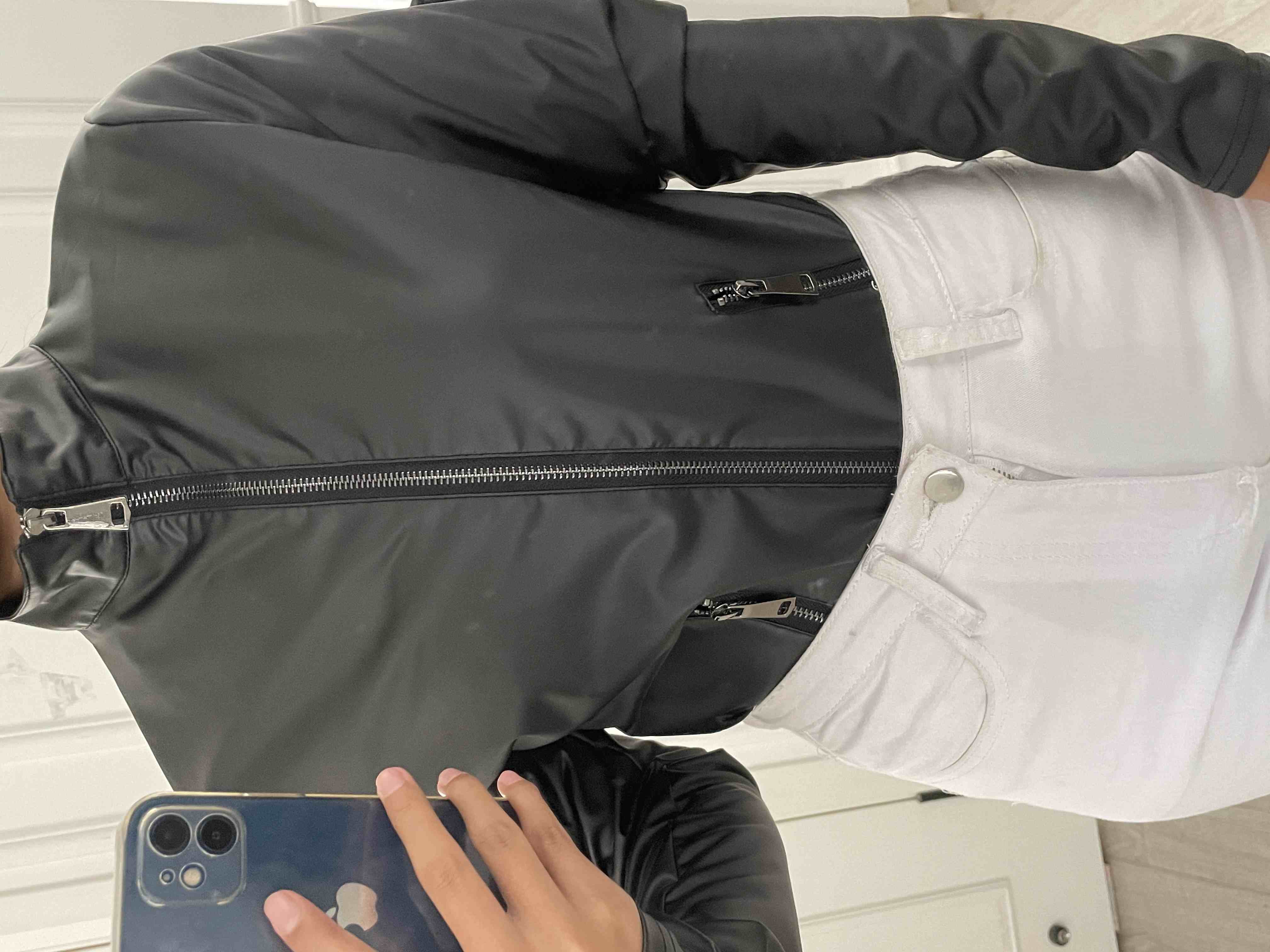 Long Sleeve PU Leather Zipper Design Bodysuit