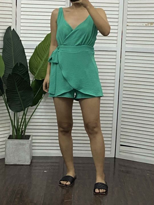 Spaghetti Strap Tied Detail Romper