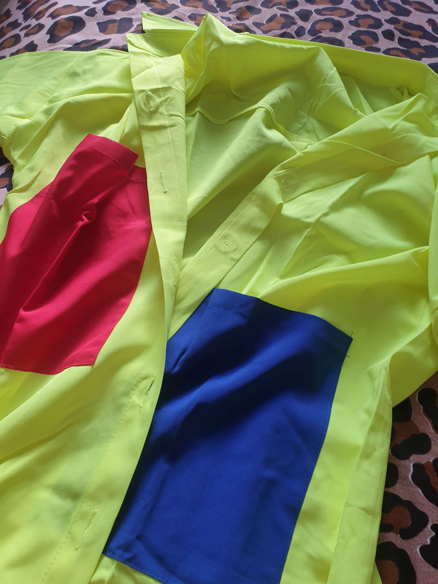 Colorblock Pocket Design Irregular Shirt Dress