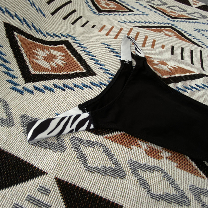 Cheetah Print Colorblock Low-waist Breathable Thong Panty