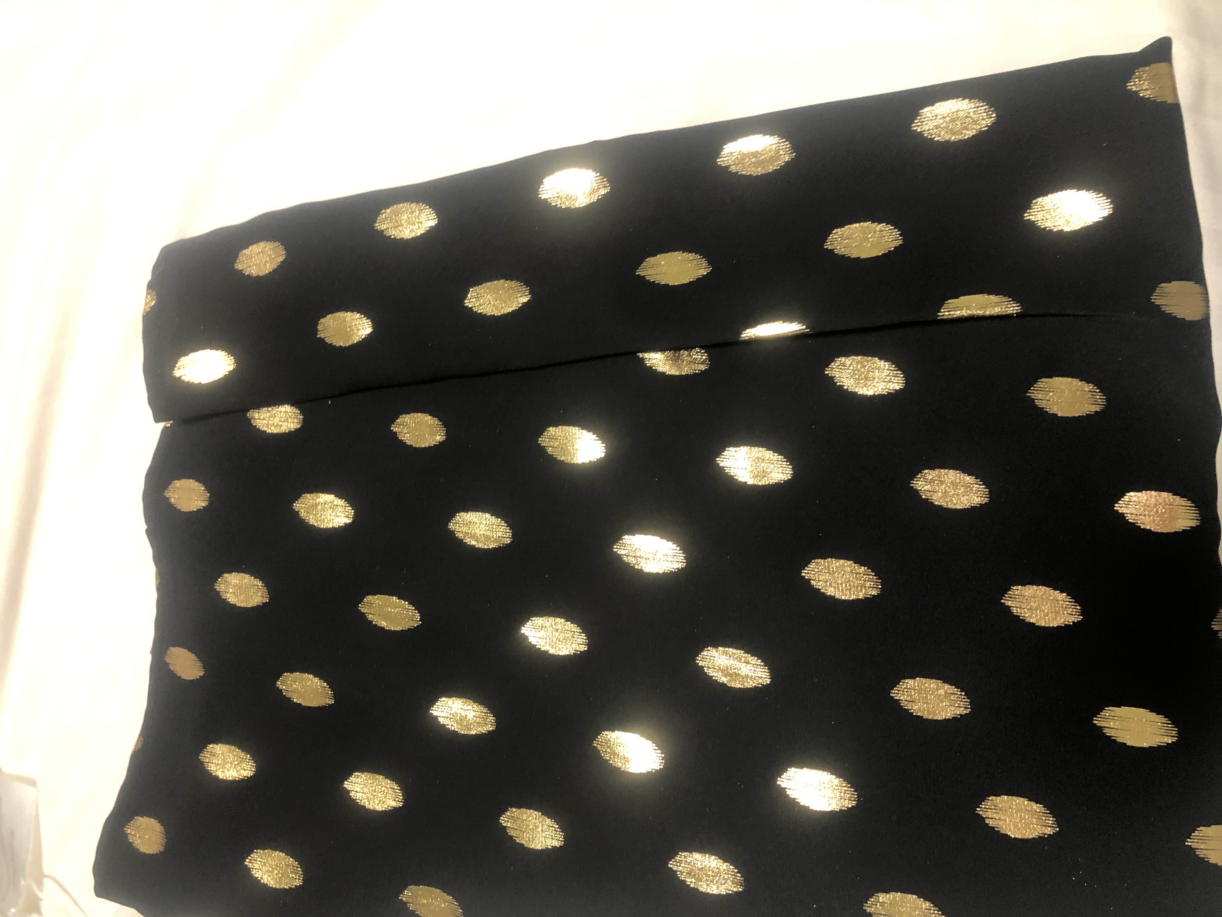 Metallic Polka Dot Chain Strap Cold Shoulder Top