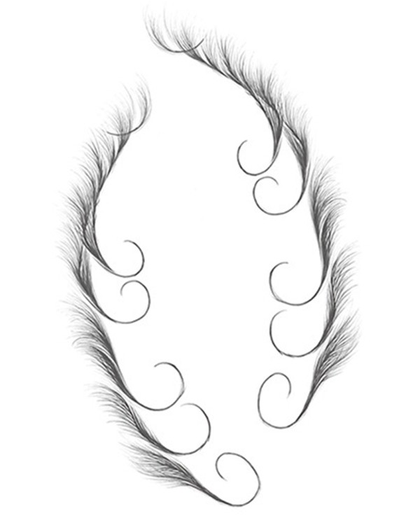 Fake Edges Curly Hair Tatto Stickers