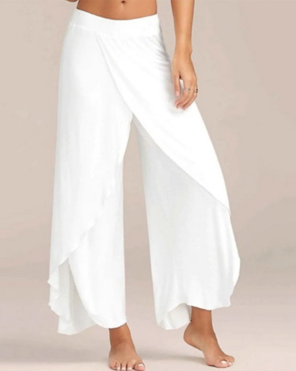 Patchwork Split Wide Leg Yoga Pants