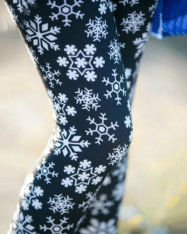 Trendy Christmas Snowflake Print Skinny Legging Online. Discover ...