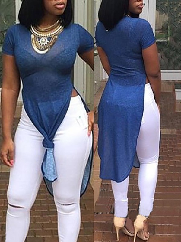 Irregular High Slit T-shirt Dress Online. Discover hottest trend ...