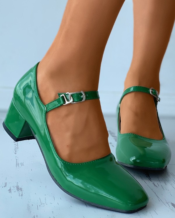Square Toe Heeled Mary Janes