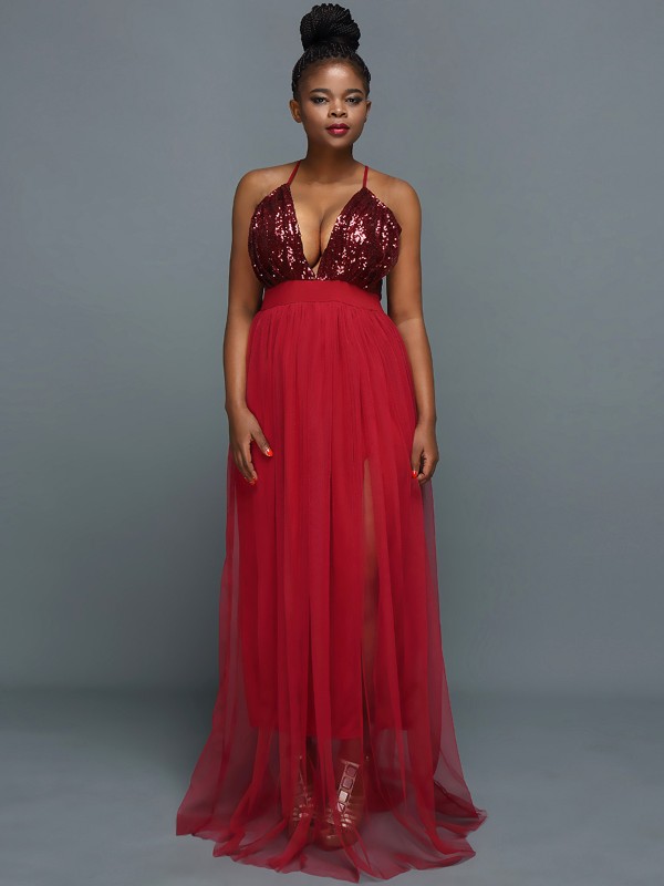 Sexy Mesh Patchwork sequins Evening Dress Online. Discover hottest ...