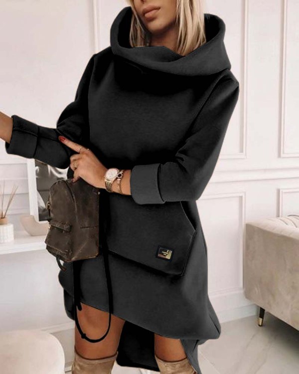 Langarm Sweatshirt Mit Stehkragen Und Freizeitkleid