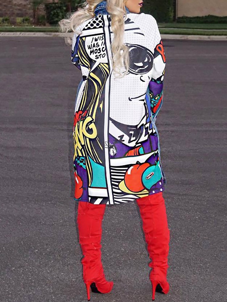 Fashion Digital Print Patchwork Ripped Denim Jackets Online. Discover ...