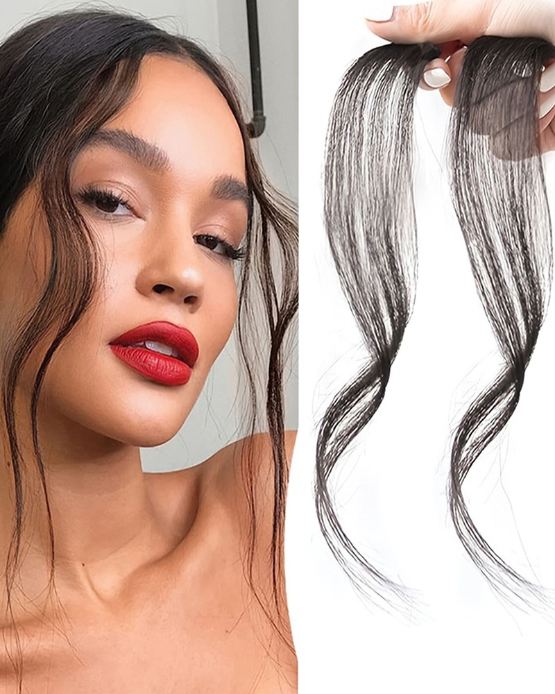 Synthetic Long Curly Hair Clips Side Bangs Hair Extension