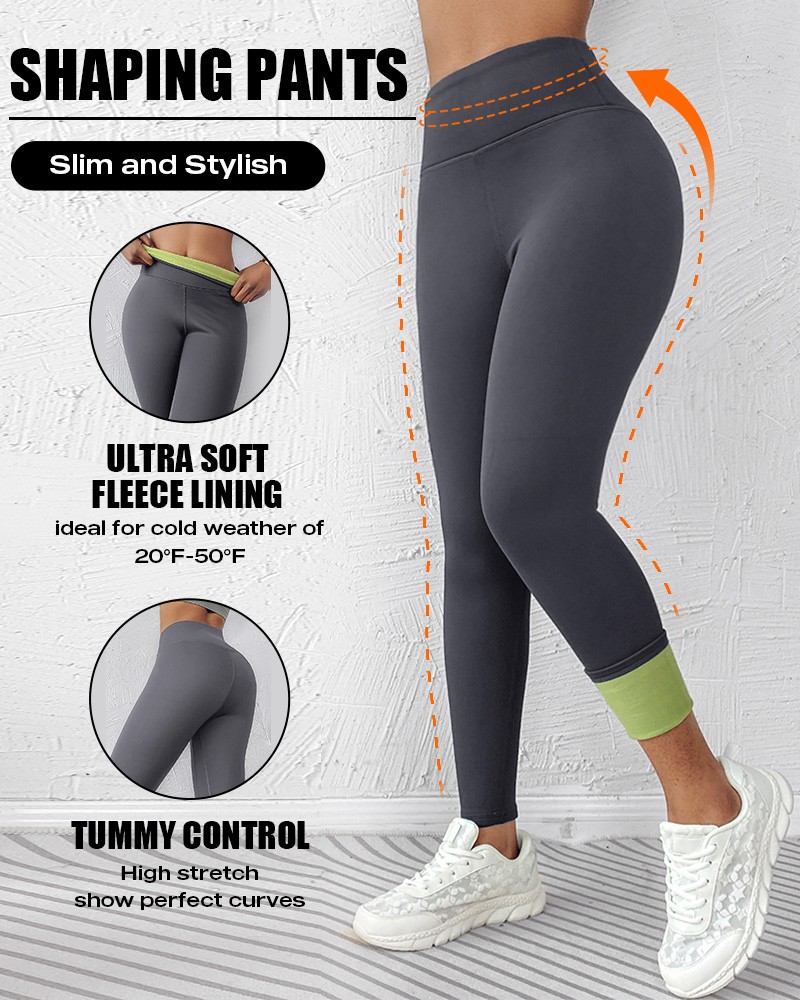 ChicMe ShapeLift Fleece Lined Active Pants Thick Soft Tummy Control ...