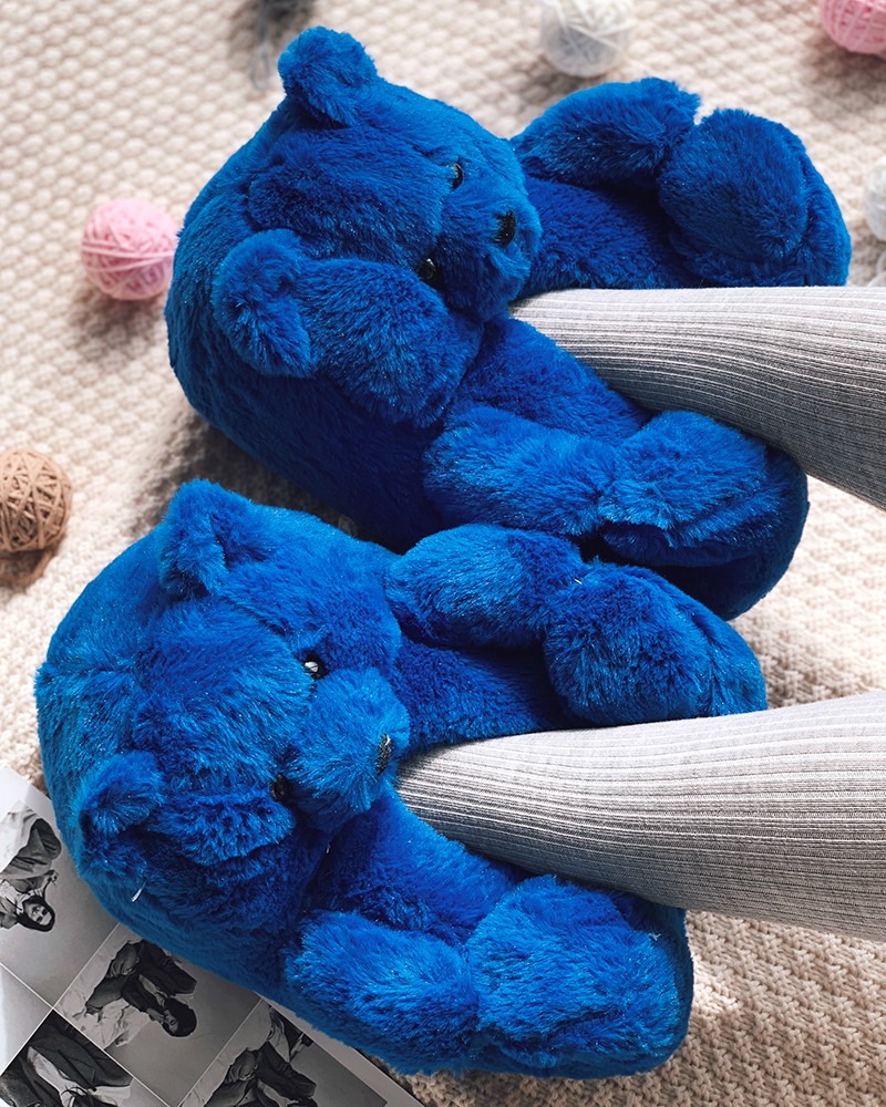 Fluffy Teddy Bear Slippers