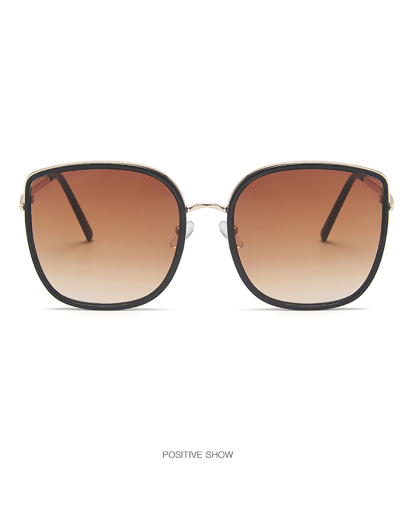 1Pair Retro Metal Square Frame Sunglasses