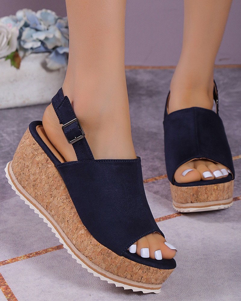Leopard Print Wedge Sandals