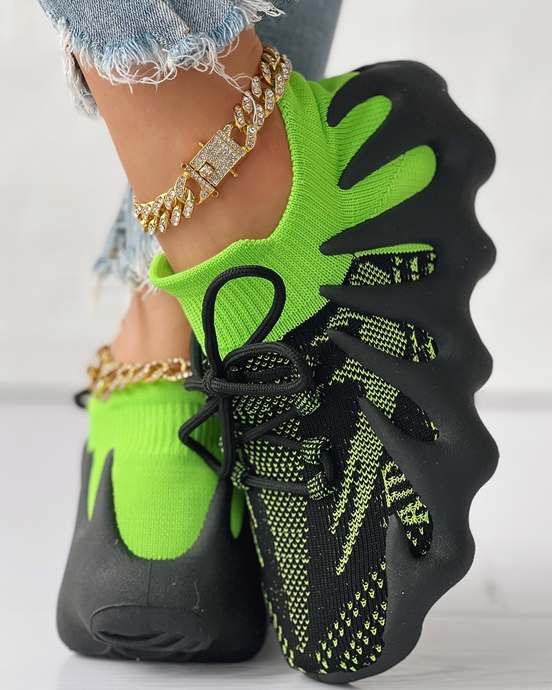 Comfort Colorblock Lace-up Octopus Sneakers