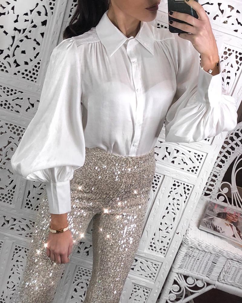 Solid Lantern Sleeve Casual Shirt Online. Discover hottest trend ...