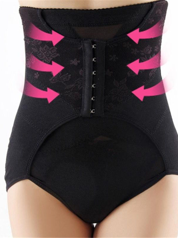 Sexy Vintage Floral Lace Shapewear Briefs Belt Corset Waist Cincher M L