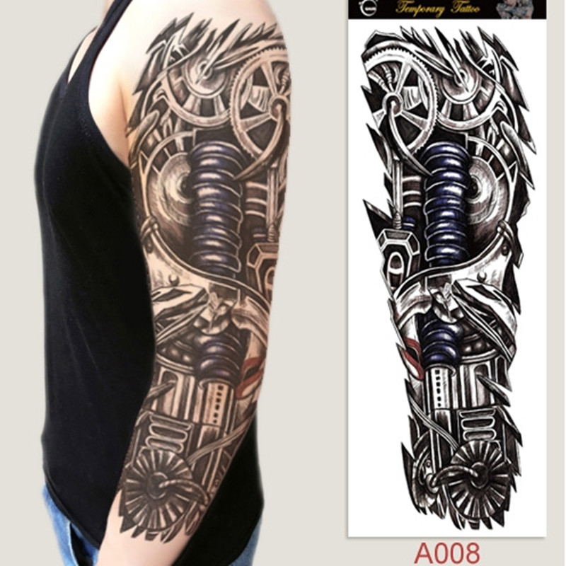 4 Piece trendy flower arm tattoo stickers temporary tatoo men women ...