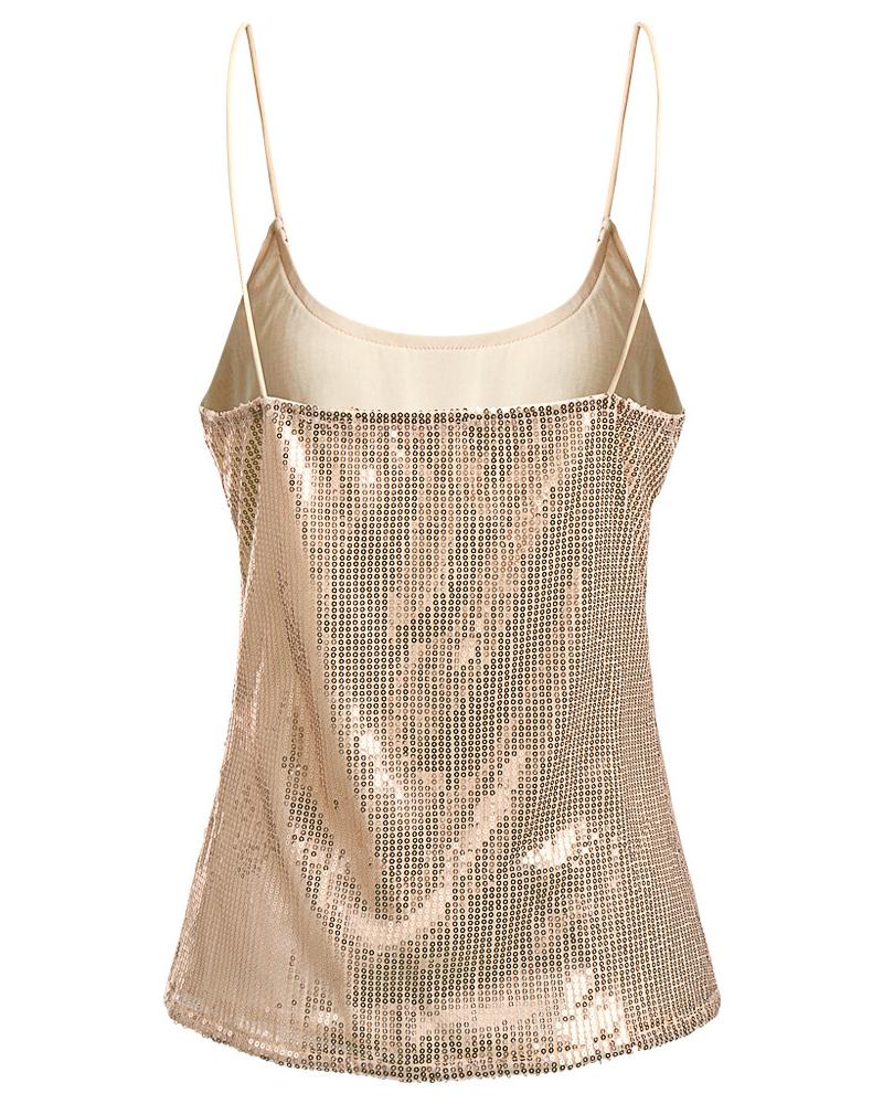 Sequins Spaghetti Strap Top