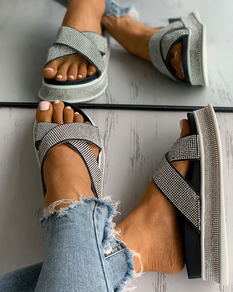 Studded Platform Slippers