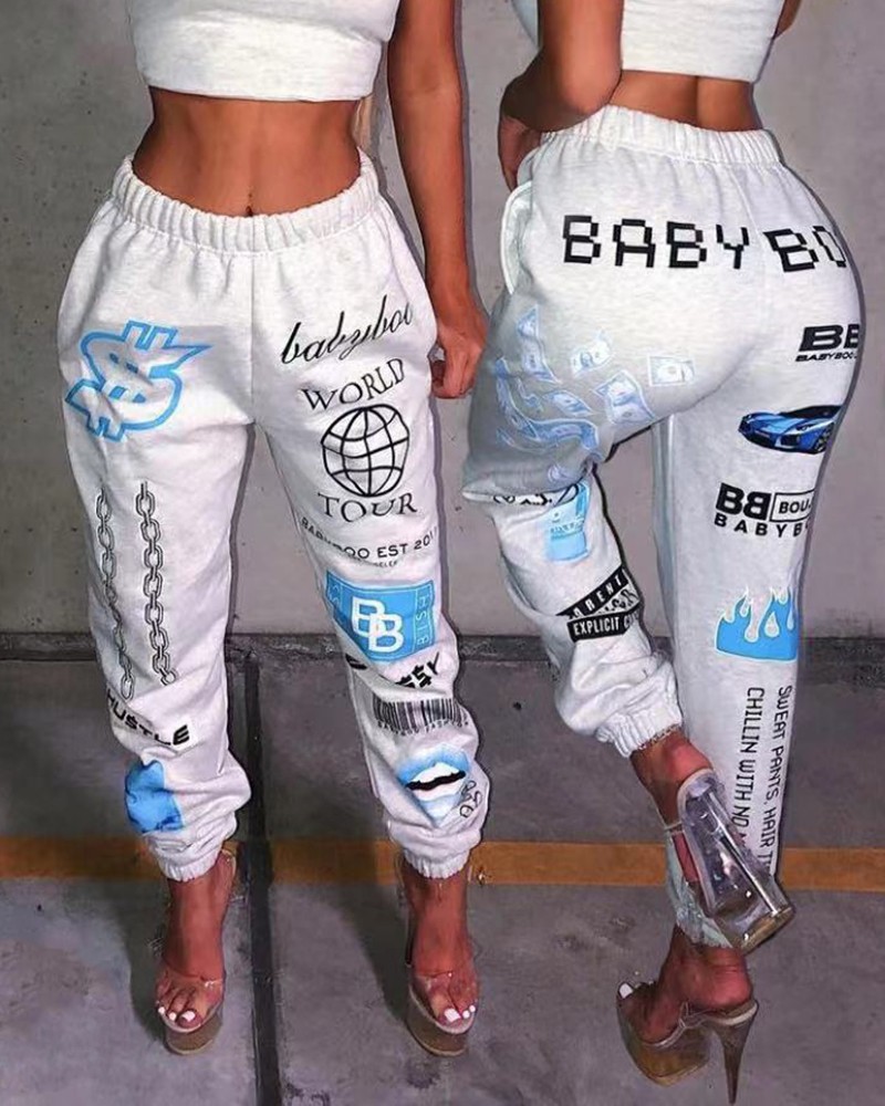 Letter Print Butt Lift Sporty Pants Online. Discover hottest trend ...