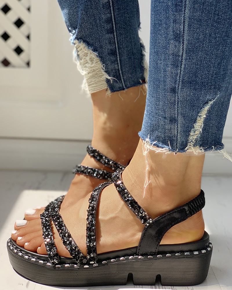 Studded Open Toe Platform Sandals Online. Discover hottest trend ...