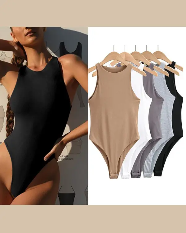 Sleeveless Round Neck Tummy Control Shapewear Bodysuit