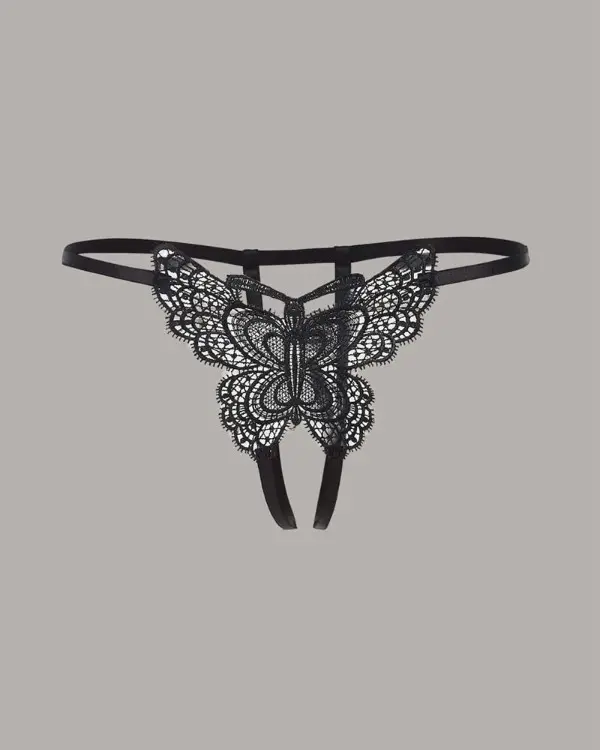 Lace Butterfly Crotchless Panty